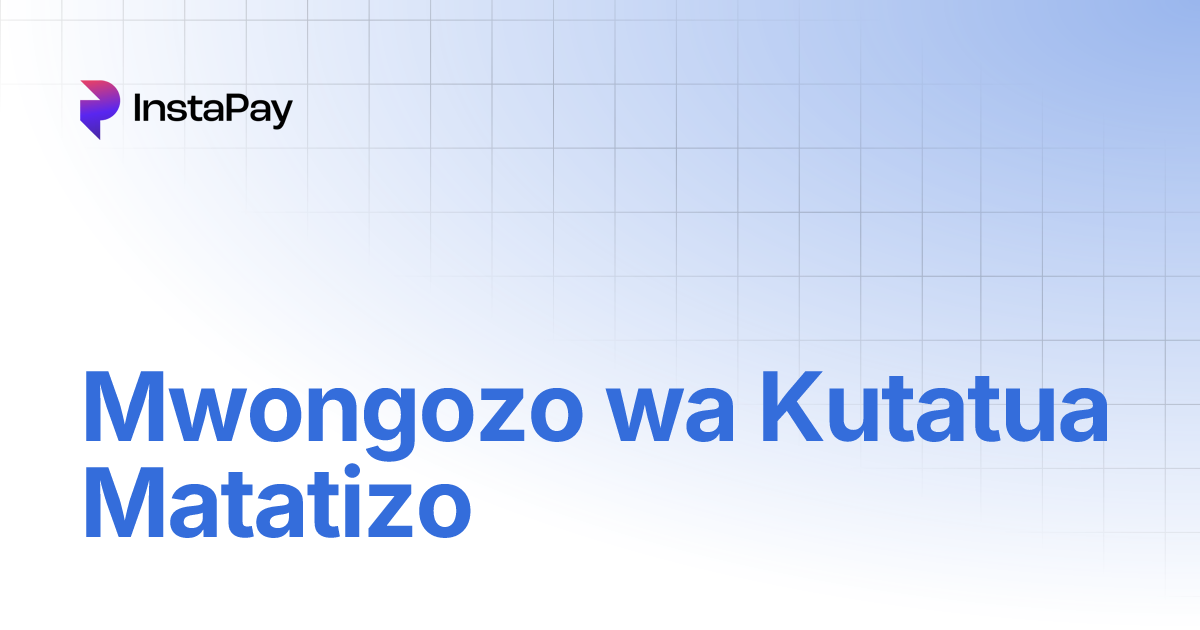 Mwongozo wa Kutatua Matatizo | InstaPay User Guide